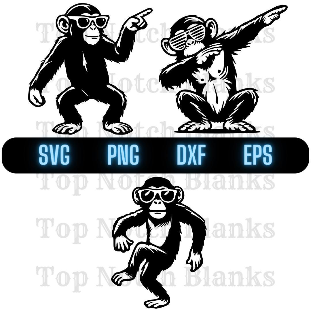 Chimp Dancing With Sunglasses Svg Chimp Dance Png Dancing Chimp Clipart ...