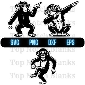 Chimp Dancing With Sunglasses Svg Chimp Dance Png Dancing Chimp Clipart ...