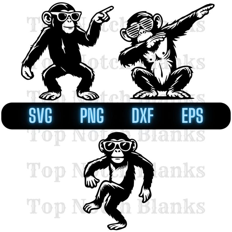 Chimp Dancing With Sunglasses Svg Chimp Dance Png Dancing Chimp Clipart ...