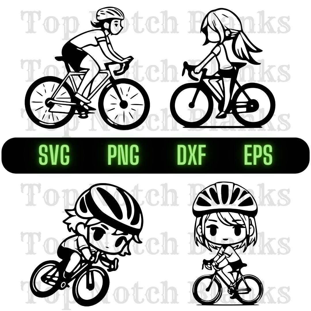 Cyclist Girl Svg Girl Cycling Png Girl Cyclist Clipart Biking Female ...