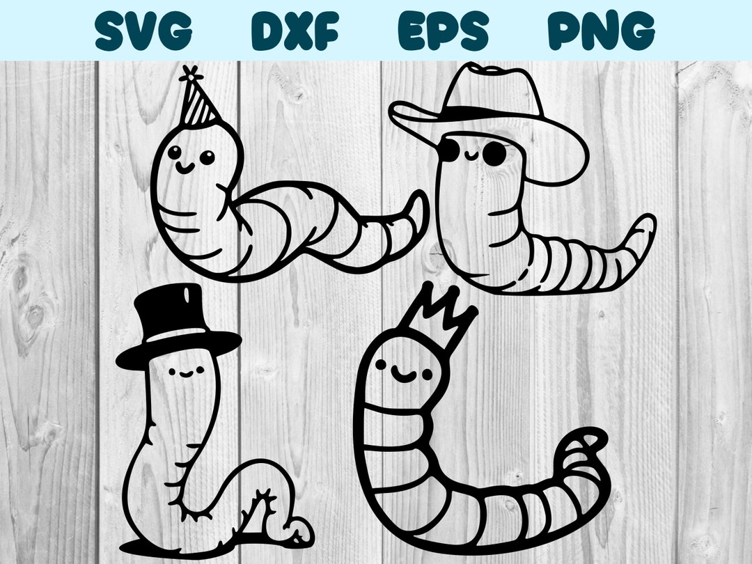 Worm Wearing Hats Svg Worm With Hats Png Earth Worm With Hats Clipart ...