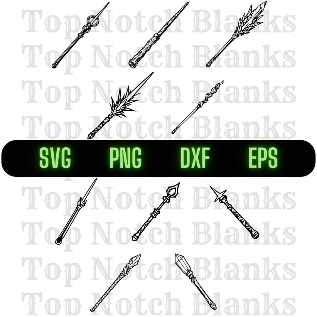 Magic Wand Svg Badass Magic Wand Png Wand Clipart Wizard Wand Bundle ...