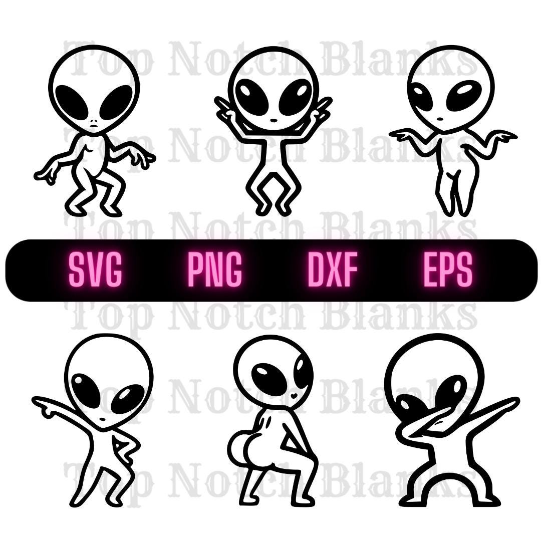 Alien Dancing Svg Alien Dance Png Dancing Alien Clipart Alien Vector ...