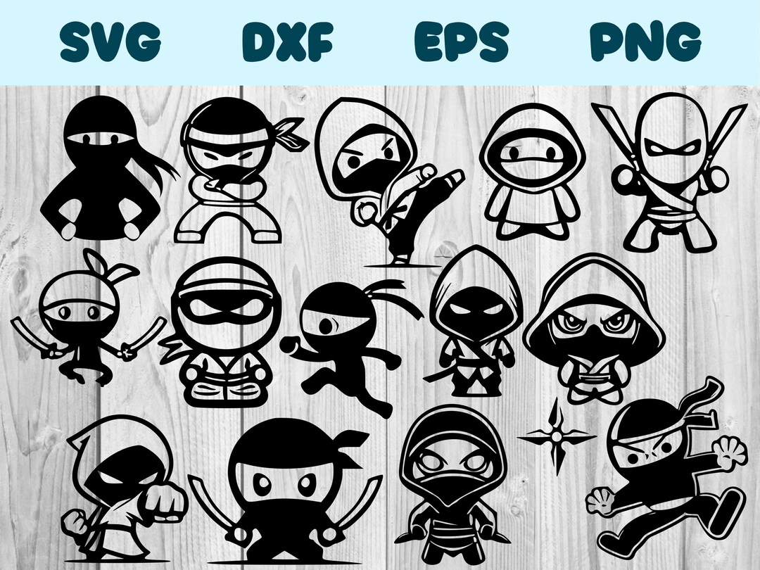 Ninja Svg Badass Ninja Png Cool Ninja Clipart Ninja Vector Bundle Pack ...