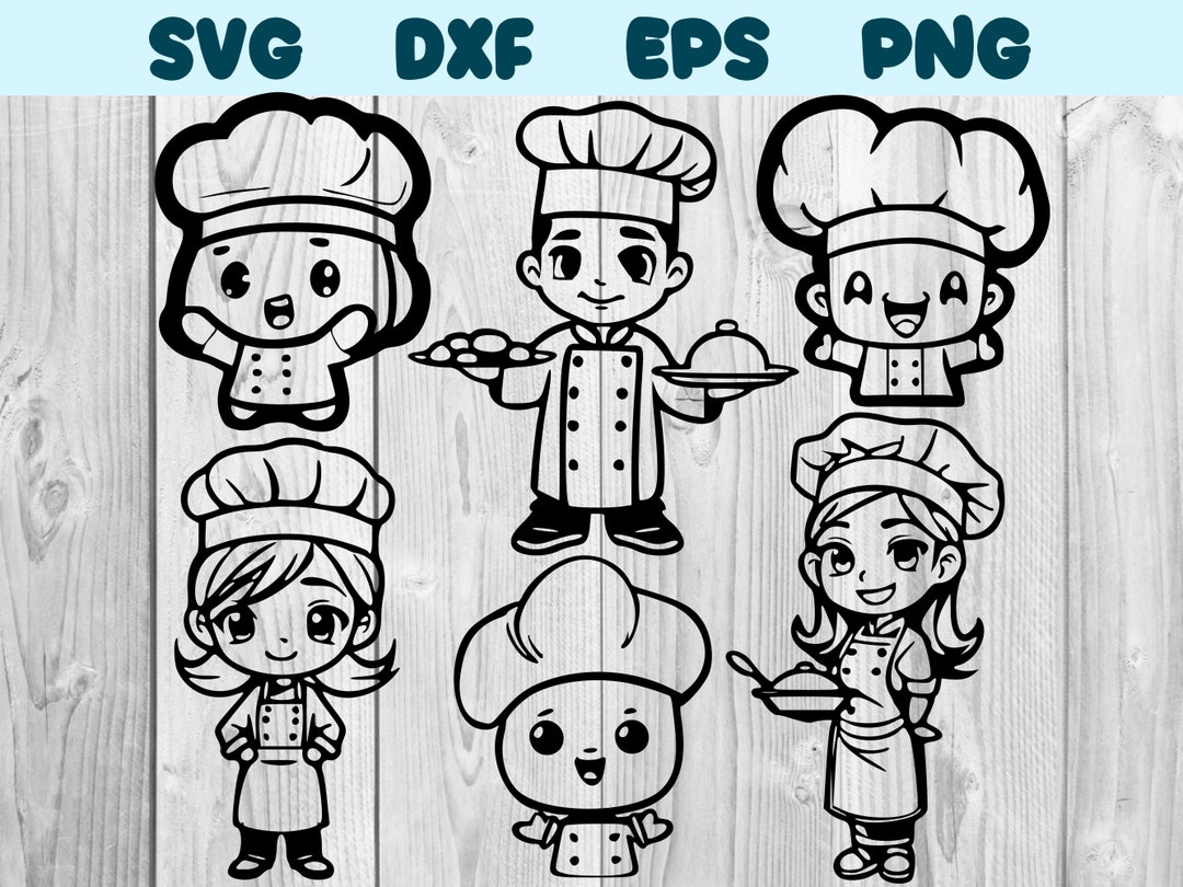 Chef Svg Cartoon Chef Png Happy Chef Clipart Chef Vector Bundle Pack ...
