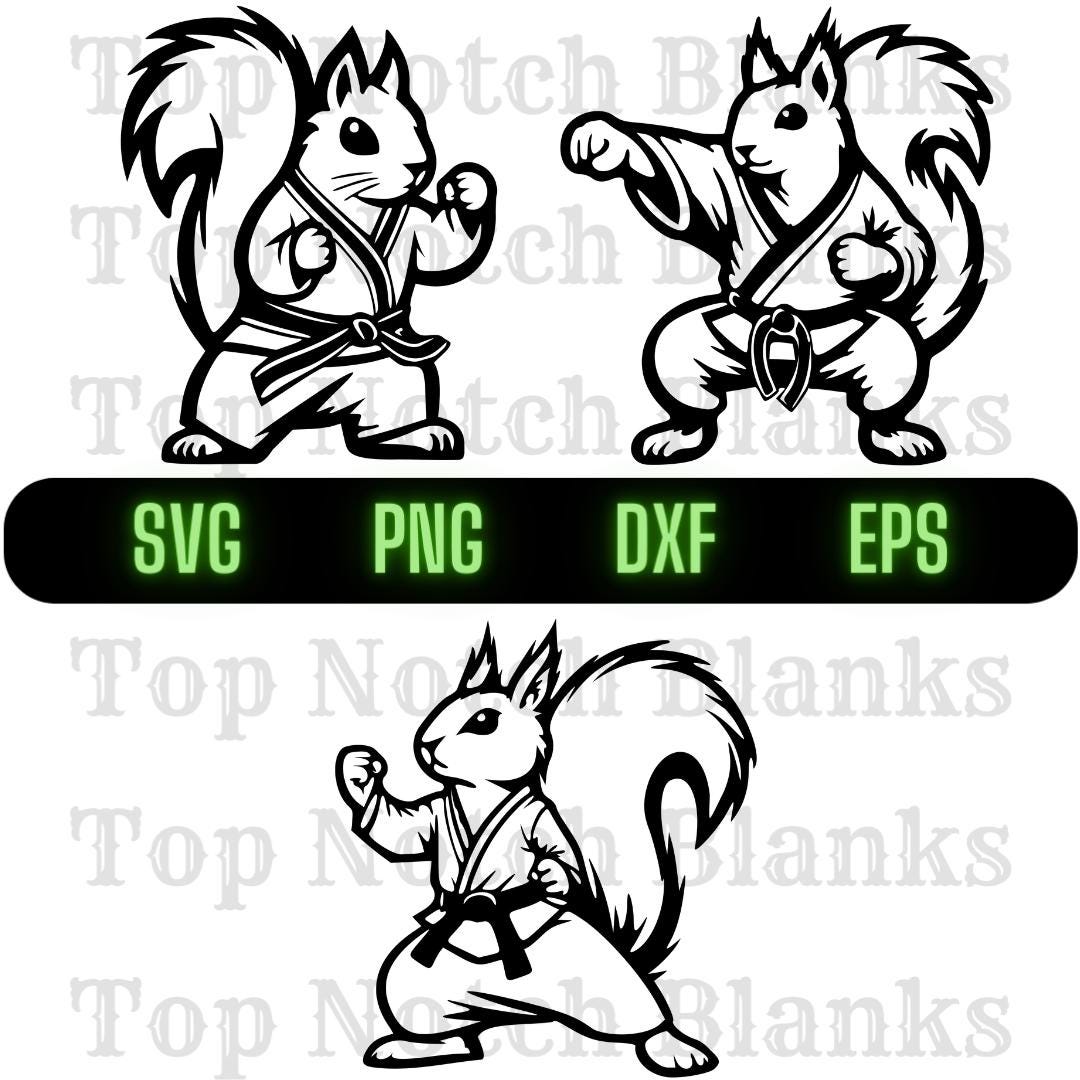 Karate Squirrel Svg Karate Squirrel Png Karate Squirrel Clipart Kung-fu ...