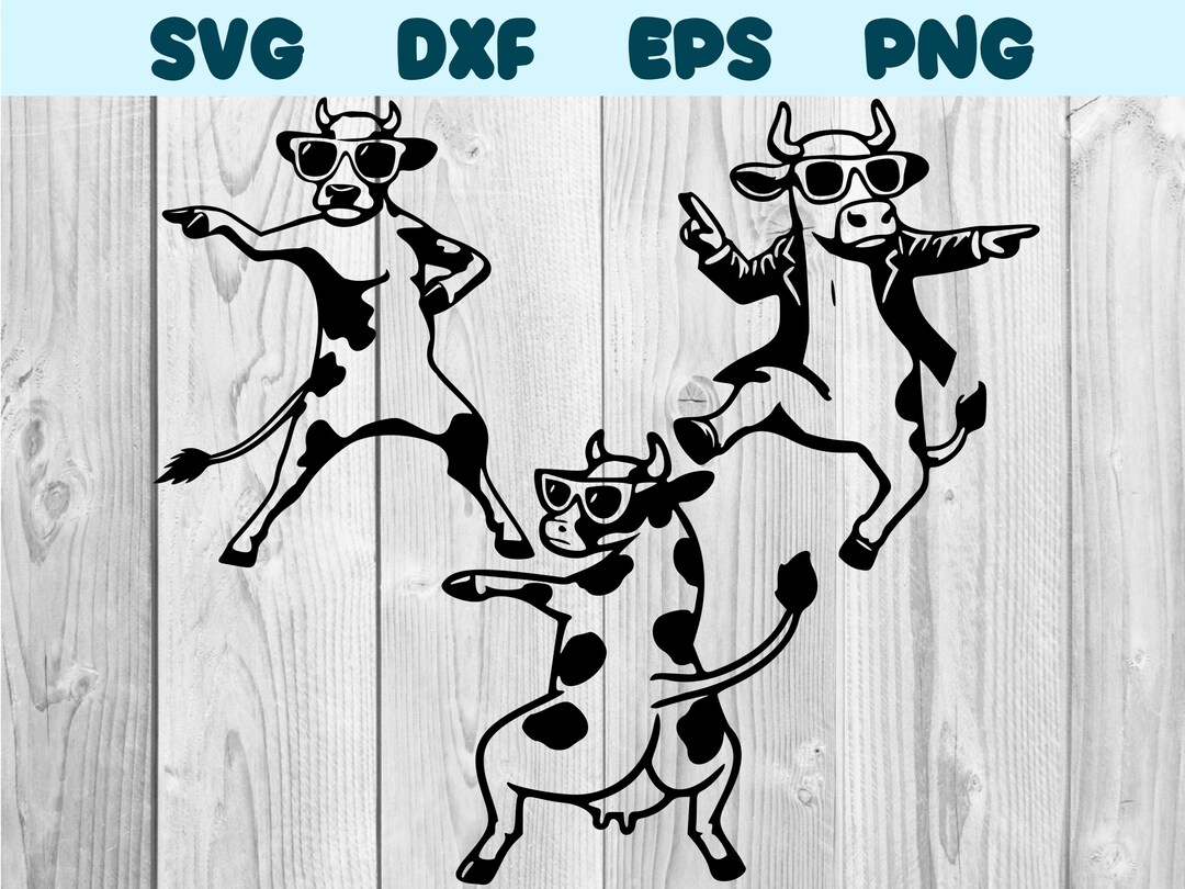 Cow Dancing With Sunglasses Svg Cow Dance Png Dancing Cow Clipart Cow ...