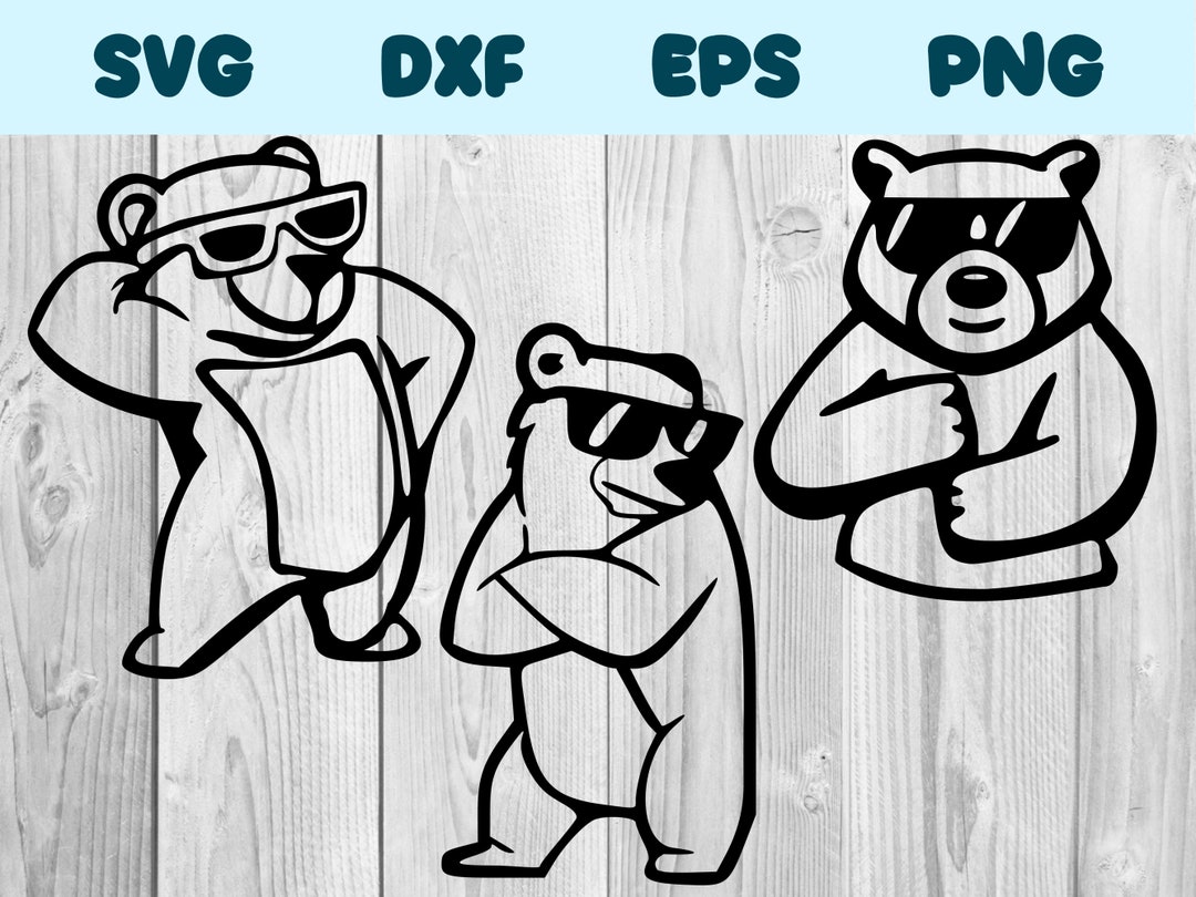 Bear With Sunglasses Svg Bear Wearing Glasses Png Bear With Glasses ...