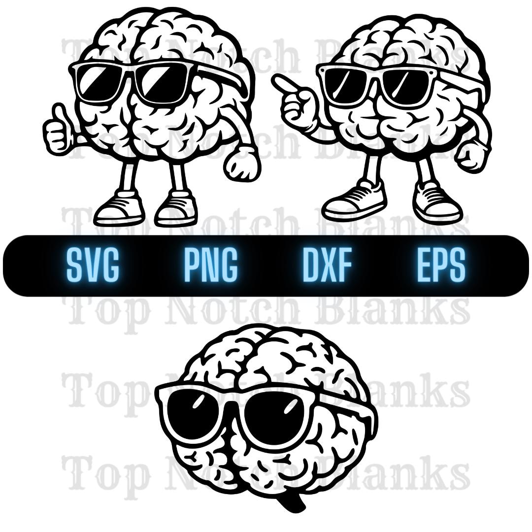Brain Character Svg Brain Mascot Png Cartoon Brain Clipart Brain Guy ...