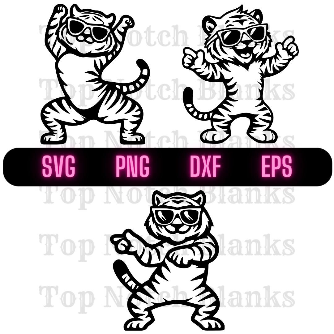 Tiger Dancing With Sunglasses Svg Tiger Dance Png Dancing Tiger Clipart ...