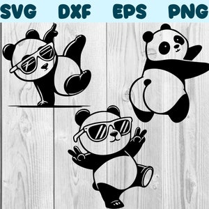 Panda Dancing With Sunglasses Svg Panda Dance Png Dancing Panda Clipart ...