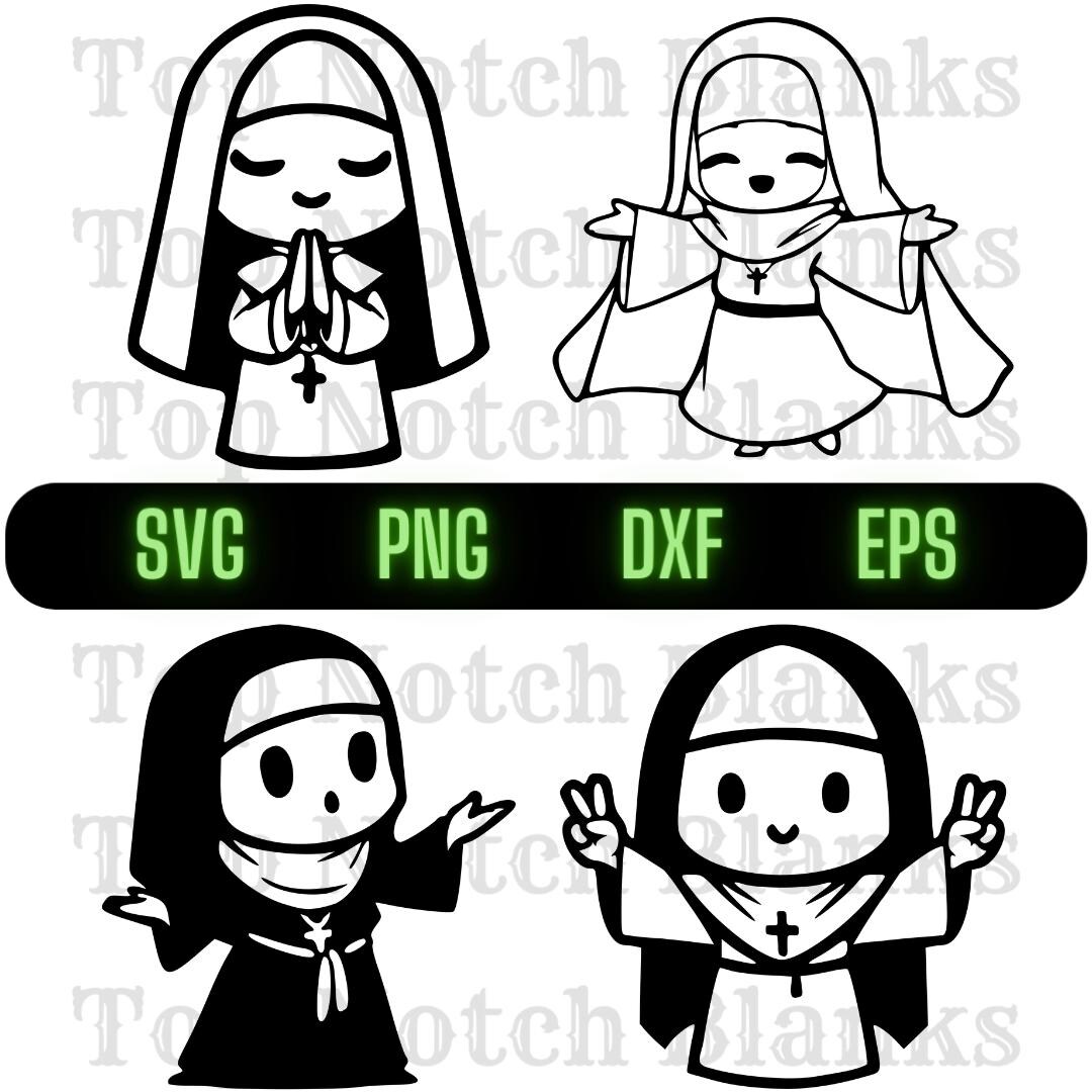 Nun SVG Bundle: Peace Sign Clipart, Commercial Use (digital Download ...