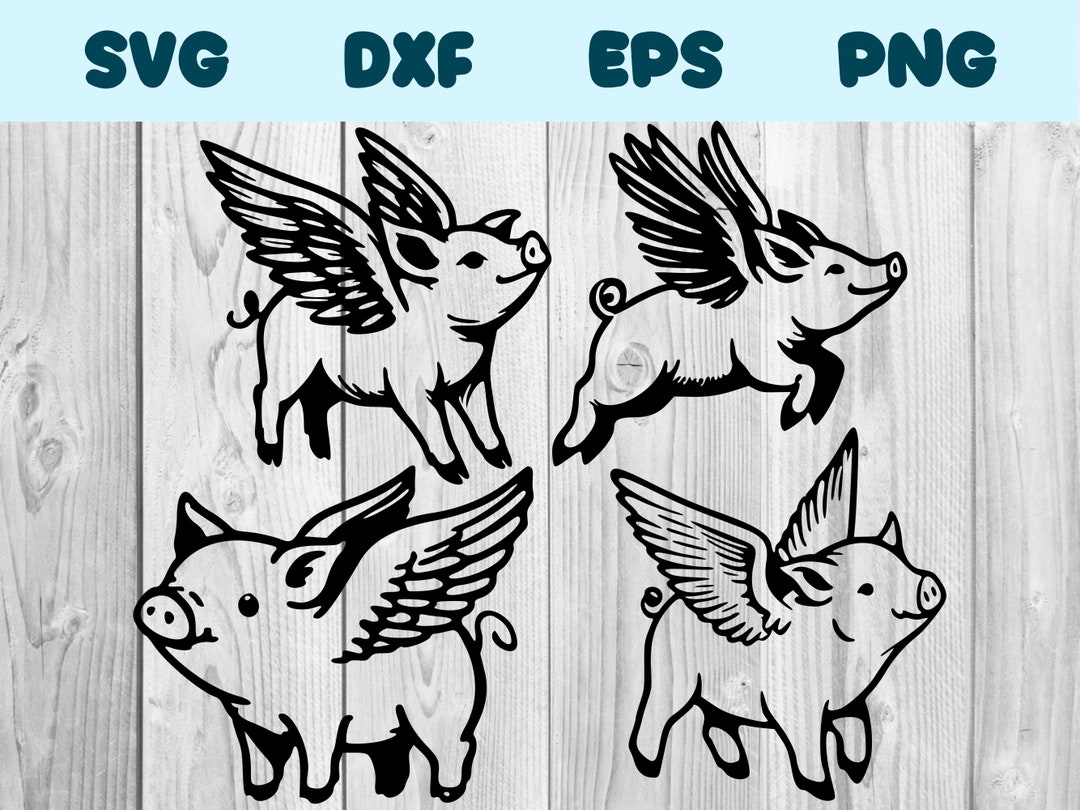 Flying Pig Svg Flying Pig Png Cartoon Flying Pig Clipart Flying Pig ...