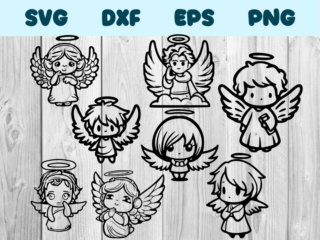 Angel Svg Angel Png Cute Angel Clipart Angel Vector Bundle Pack ...
