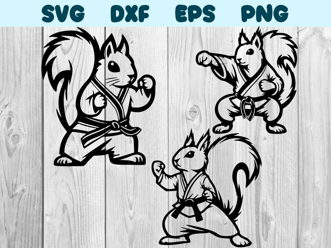 Karate Squirrel Svg Karate Squirrel Png Karate Squirrel Clipart Kung-fu ...
