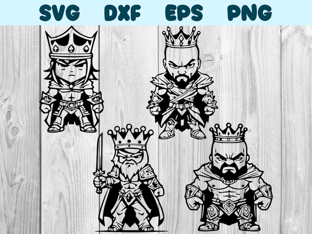 King Svg Cartoon King Png Bad Ass King Clipart King Vector Bundle Pack ...