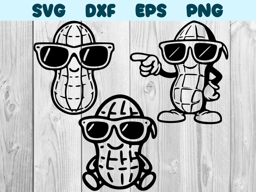 Peanut Wearing Sunglasses Svg Peanut With Glasses Png Peanut Clipart ...