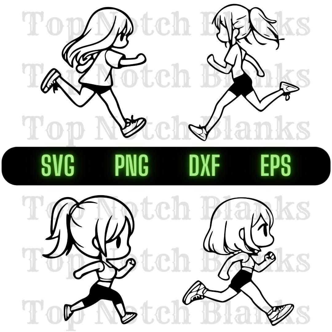 Running Girl Svg Girl Running Png Girl Runner Clipart Running Female ...