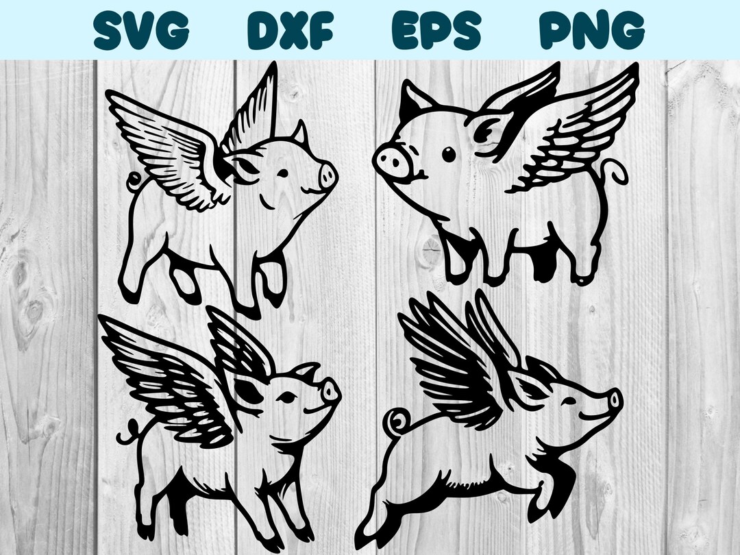 Flying Pig Svg Flying Pig Png Cartoon Flying Pig Clipart Flying Pig ...