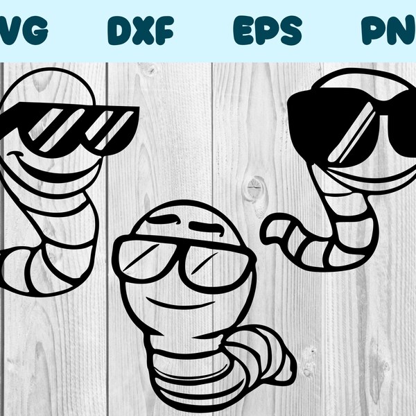 Worm With Glasses Svg - Etsy