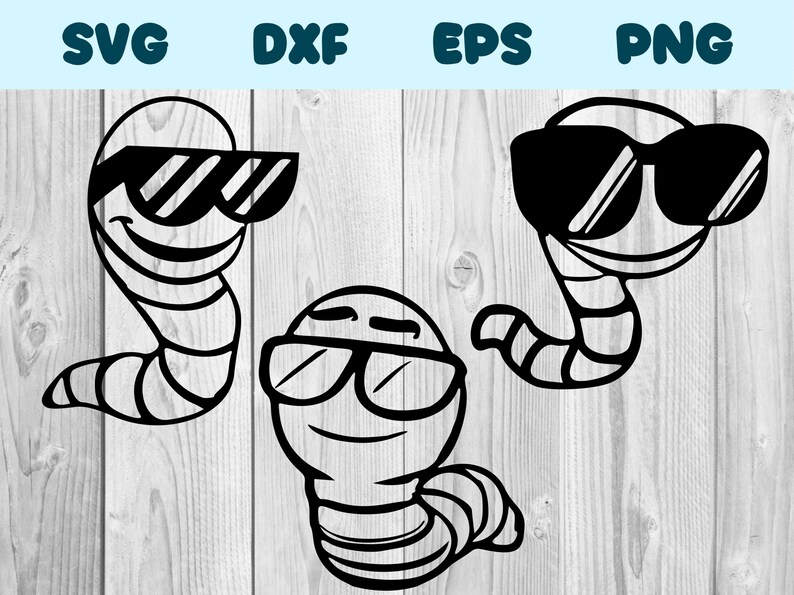 Worm With Sunglasses Svg Worm Wearing Glasses Png Earth Worm - Etsy