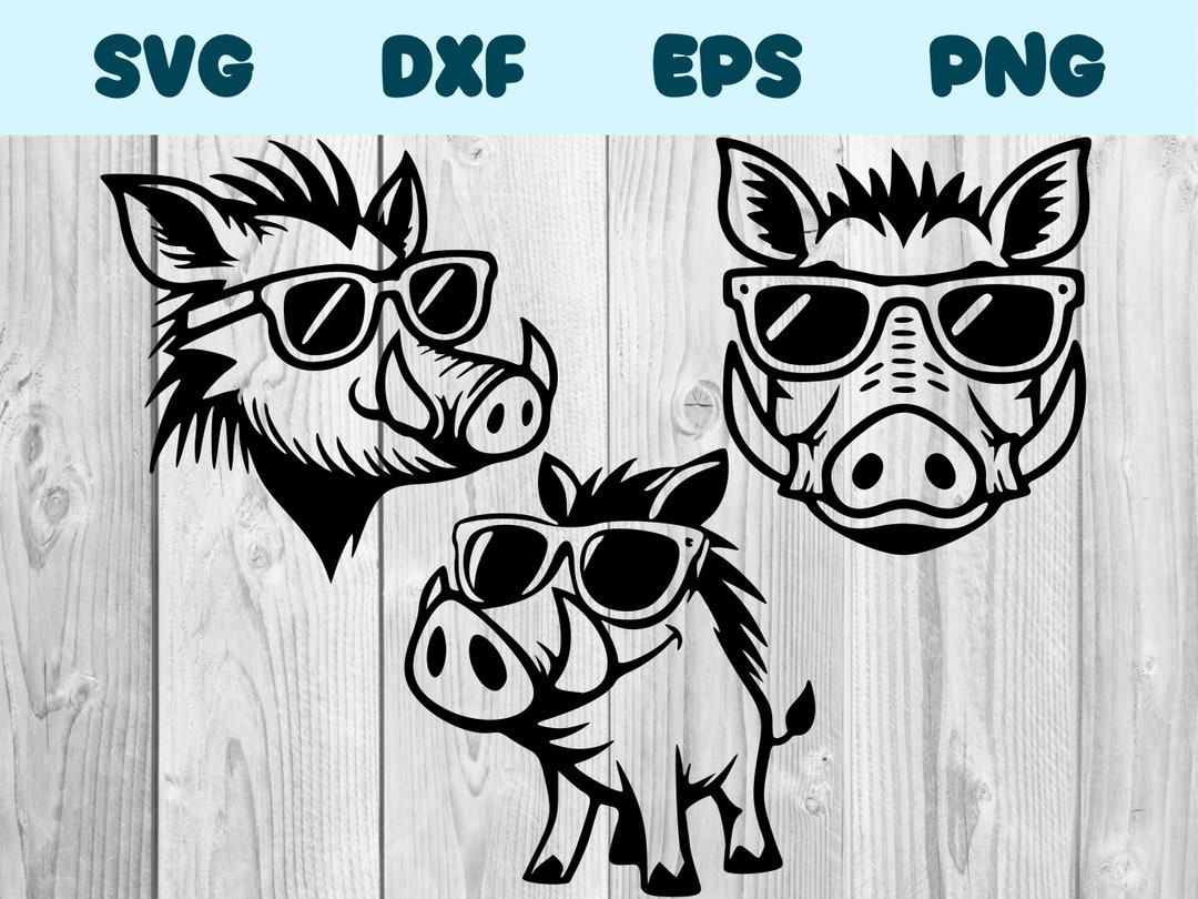 Warthog With Sunglasses Svg Warthog With Glasses Png Warthog Wearing ...