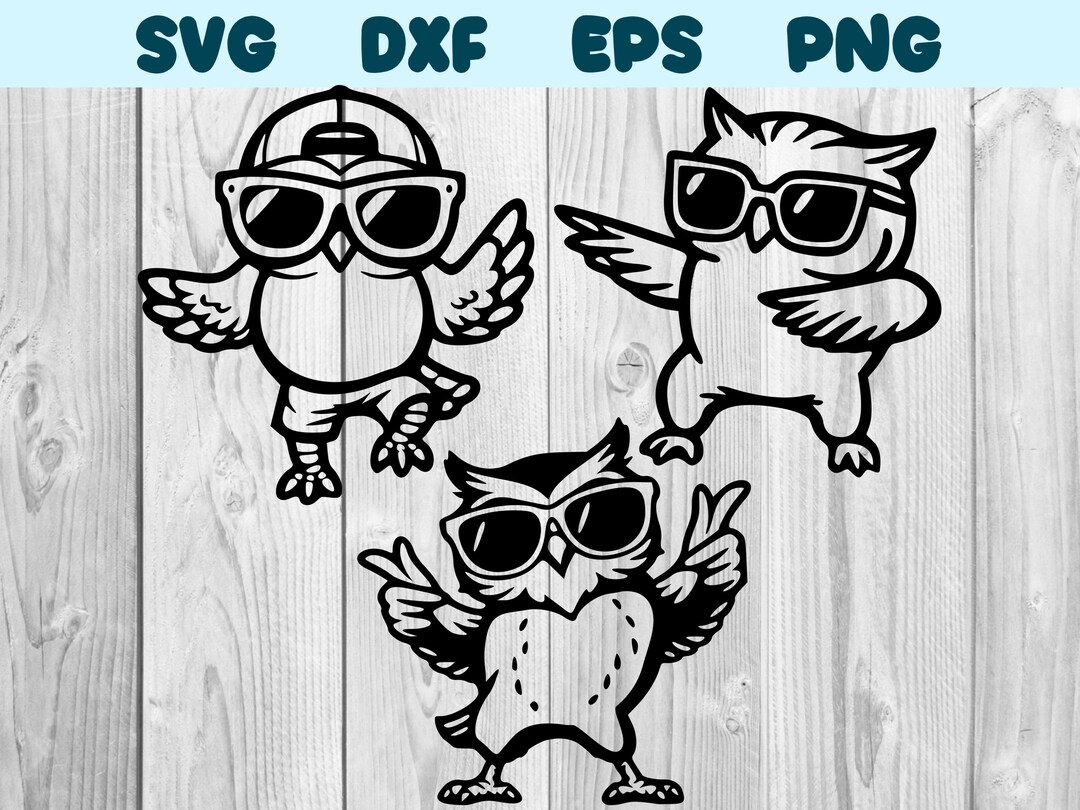 Owl Dancing With Sunglasses Svg Owl Dance Png Dancing Owl Clipart Owl ...
