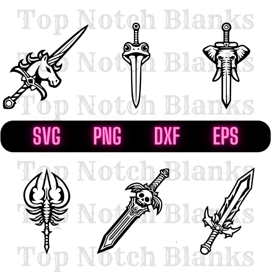 Sword Svg Badass Sword Png Animal Sword Clipart Cool Sword Bundle Pack ...