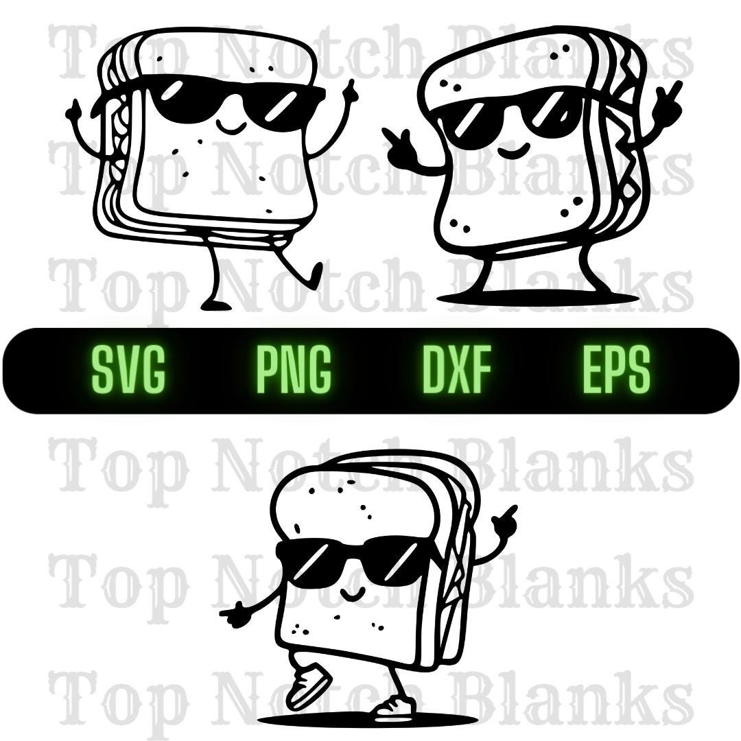 Dancing Sandwich With Sunglasses SVG: Vector Clipart Bundle (commercial ...