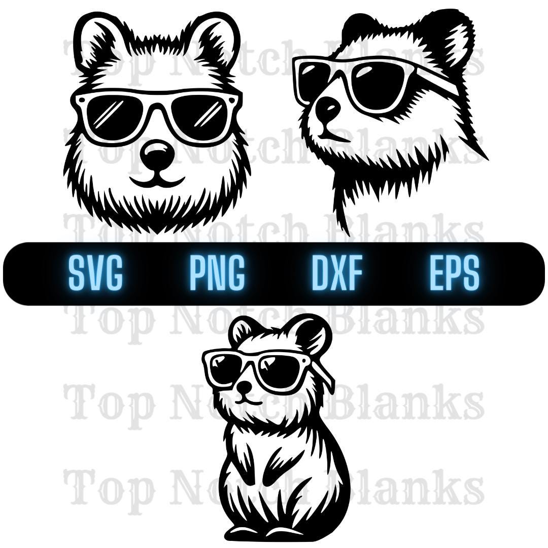 Quokka Wearing Sunglasses SVG PNG: Clipart Vector Bundle (commercial ...