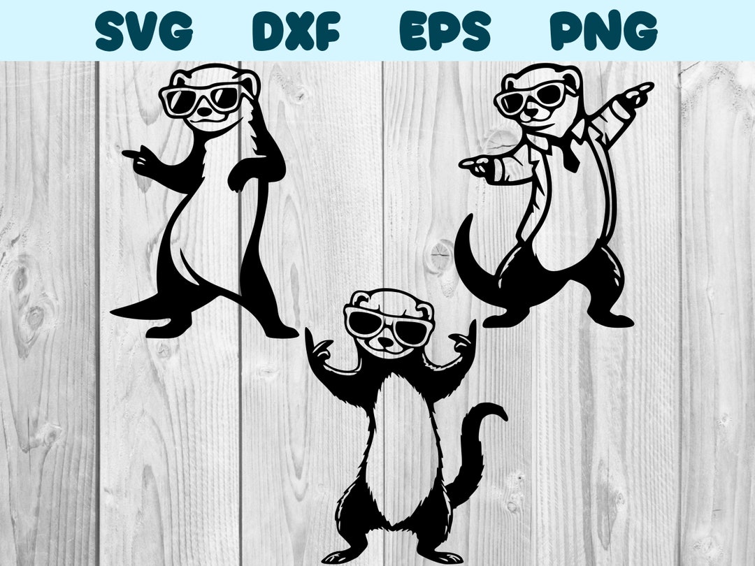 Ferret Dancing With Sunglasses Svg Ferret Dance Png Dancing Ferret ...