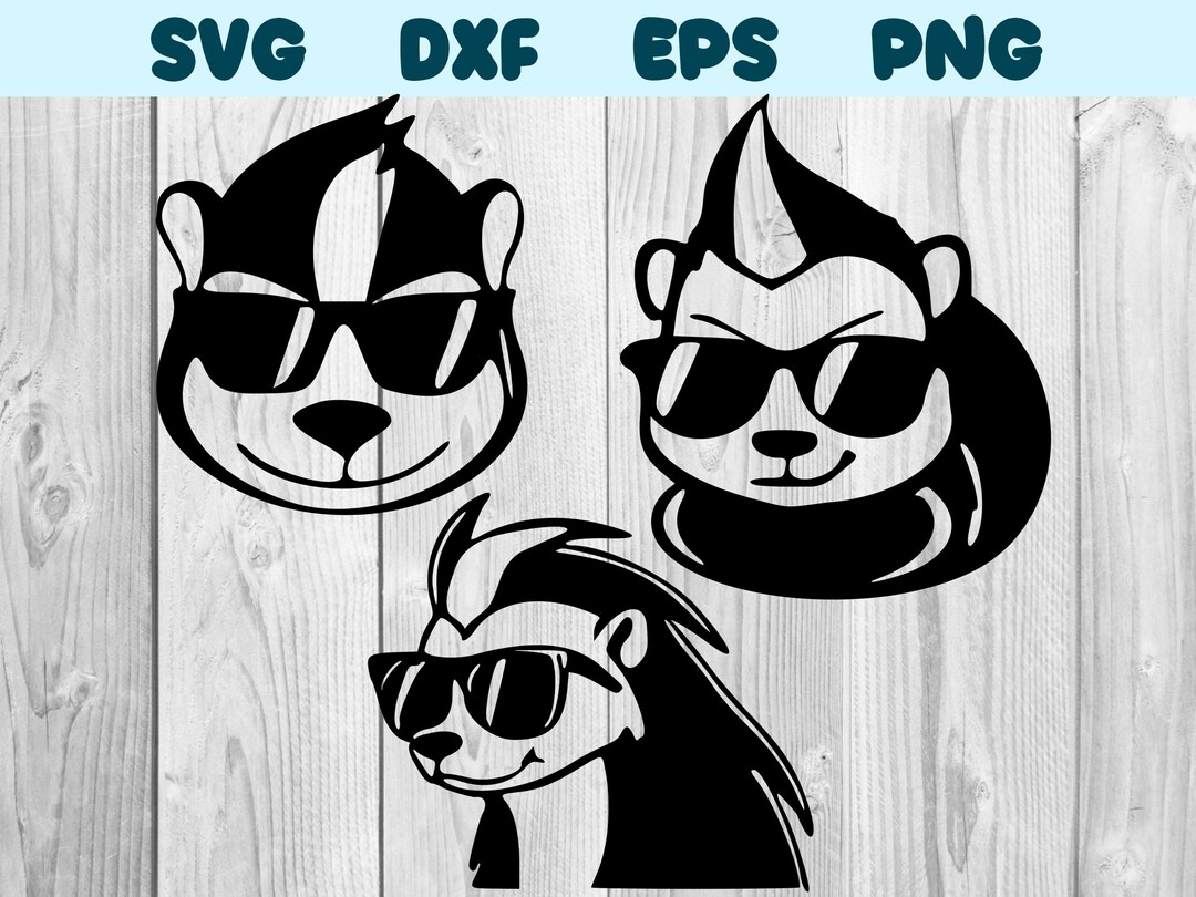 Skunk Wearing Sunglasses Svg Skunk With Glasses Png Skunk Clipart Skunk ...