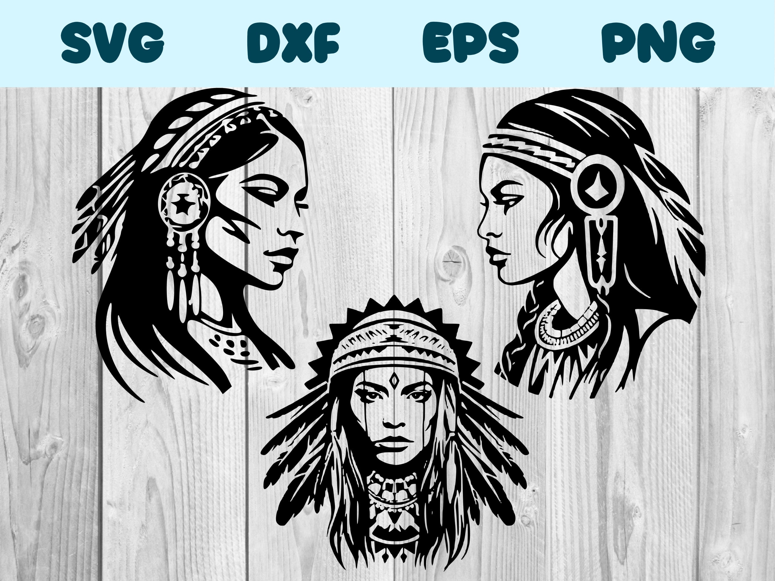 Native American Woman Svg Native American Girl Png Native - Etsy