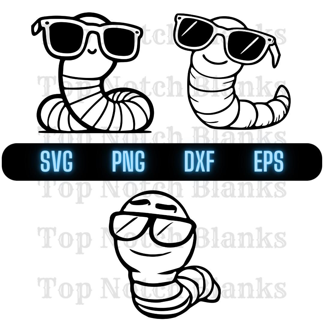 Worm With Sunglasses Svg Worm Wearing Glasses Png Earth Worm With ...