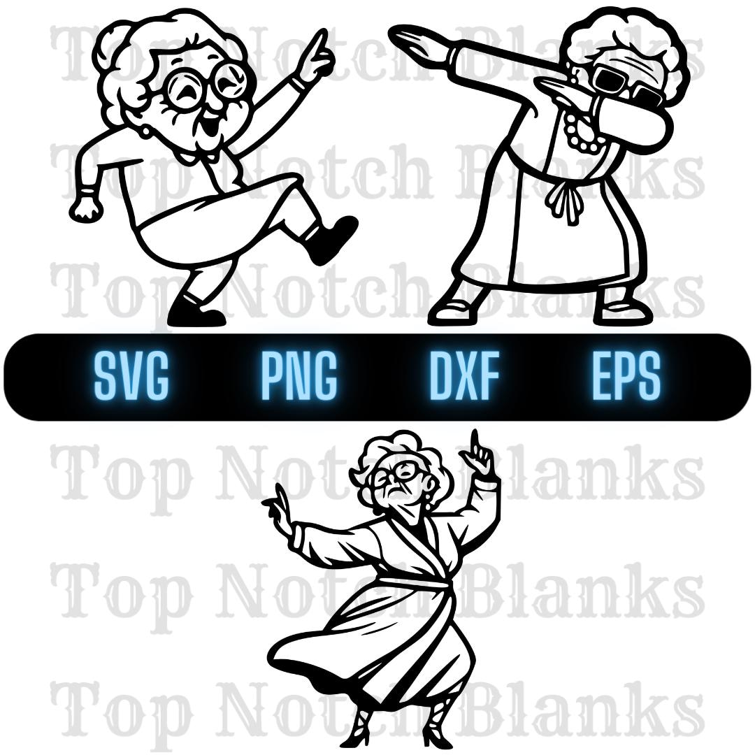 Grandma Dancing Svg Grandma Dance Png Dancing Grandma Clipart Grandma ...