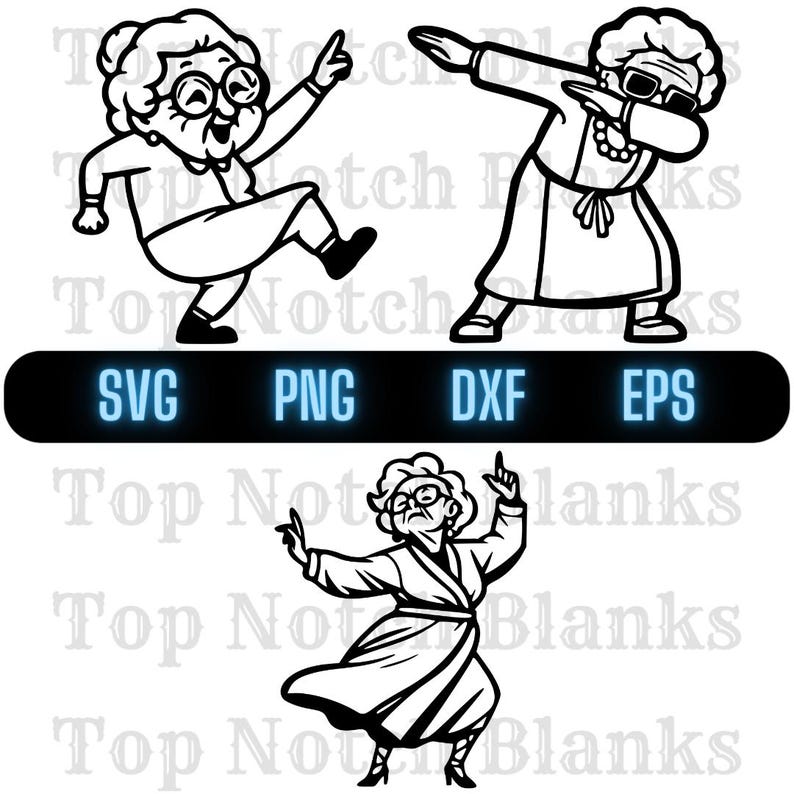 Grandma Dancing Svg Grandma Dance Png Dancing Grandma Clipart Grandma ...