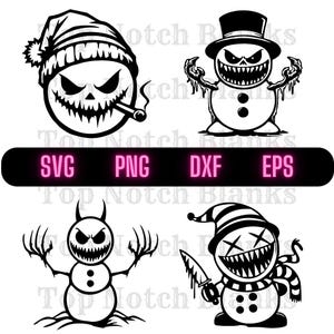 Killer Snowman Svg Evil Snowman Png Bad Ass Snowman Clipart Snowman ...