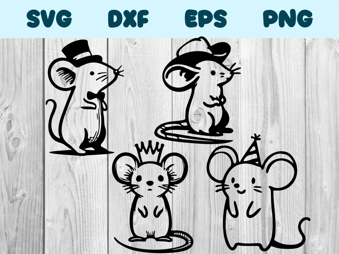 Mouse Wearing Hats Svg Mouse With Hats Png Mouse With Hats Clipart ...