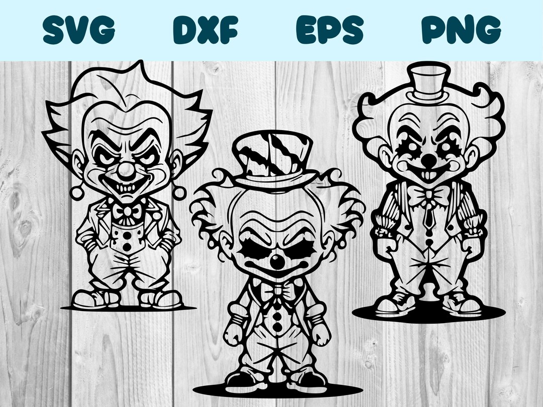 Killer Clown Svg Cartoon Clown Png Bad Ass Clown Clipart Clown - Etsy