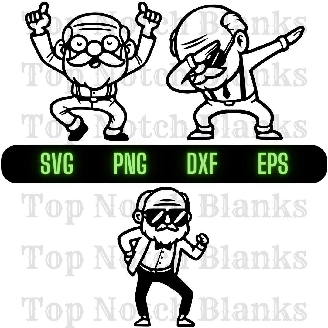 Grandpa Dancing Svg Grandpa Dance Png Dancing Grandpa Clipart Grandpa ...
