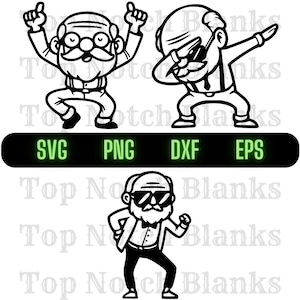 Dancing Grandpa SVG Bundle: Funny Clipart Vector Pack (commercial Use ...