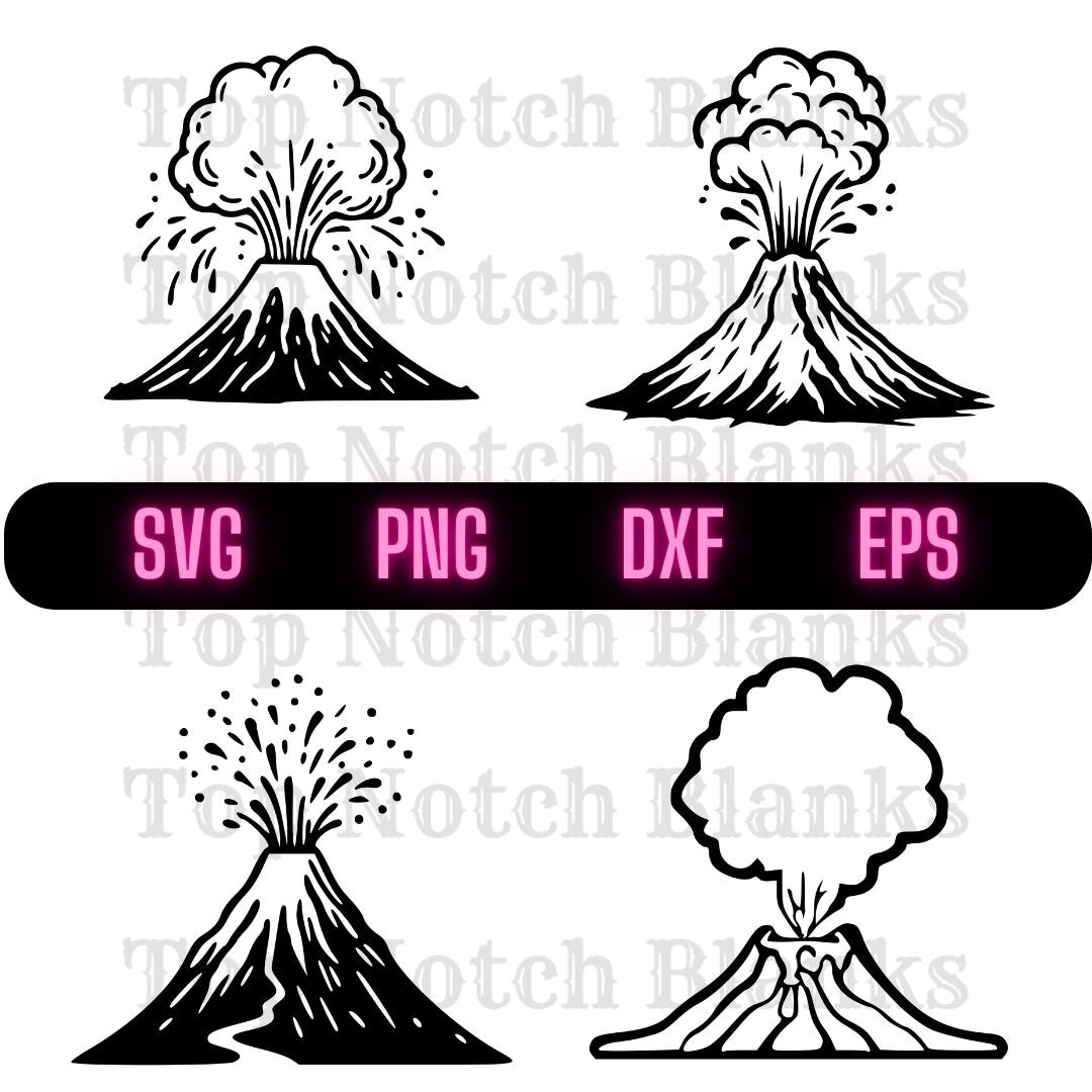 Volcano Svg Erupting Volcano Png Volcano Clipart Volcano Vector Bundle ...