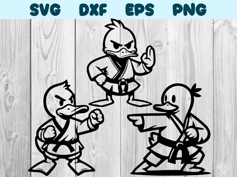 Karate Duck Svg Karate Duck Png Karate Duck Clipart Kung-fu Duck Vector Bundle Pack Commercial ...