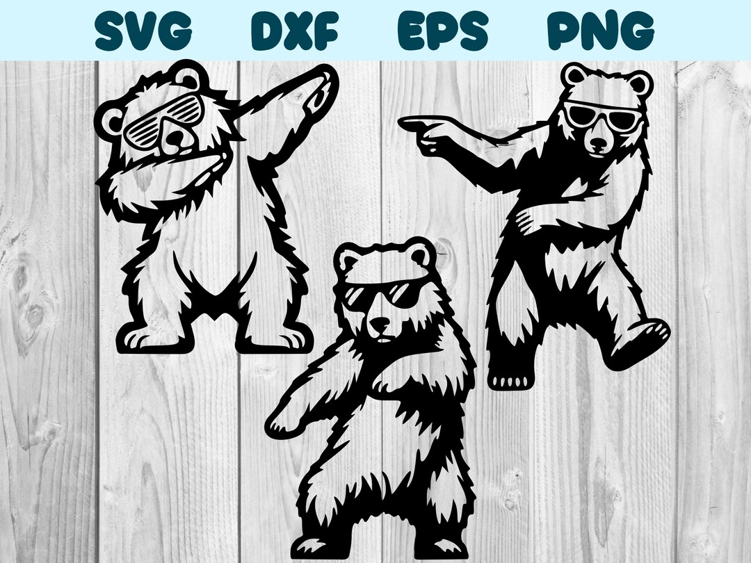 Grizzly Bear Dancing With Sunglasses Svg Grizzly Bear Dance Png Dancing Grizzly Bear Clipart ...