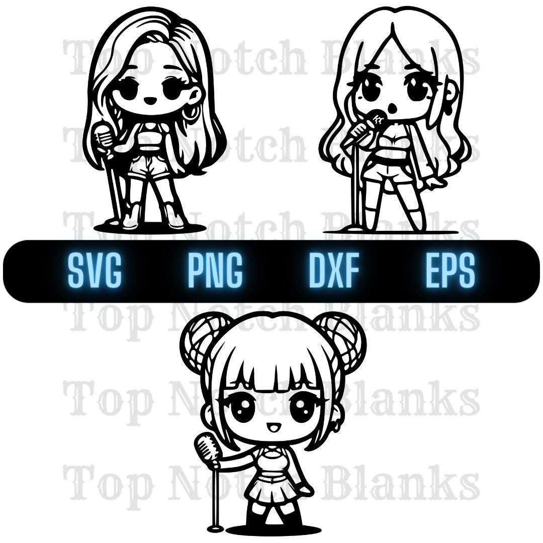 Popstar Svg Singer Girl Png Popstar Girl Clipart Singing Popstar Vector ...