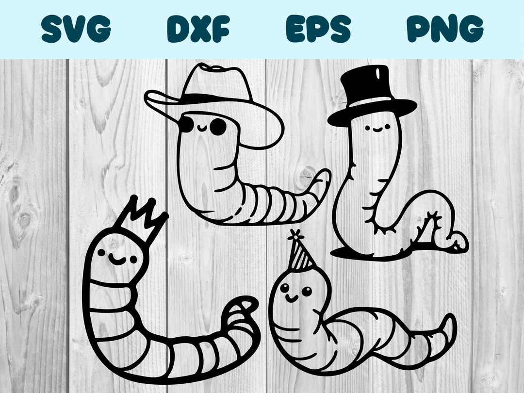 Worm Wearing Hats Svg Worm With Hats Png Earth Worm With Hats Clipart ...