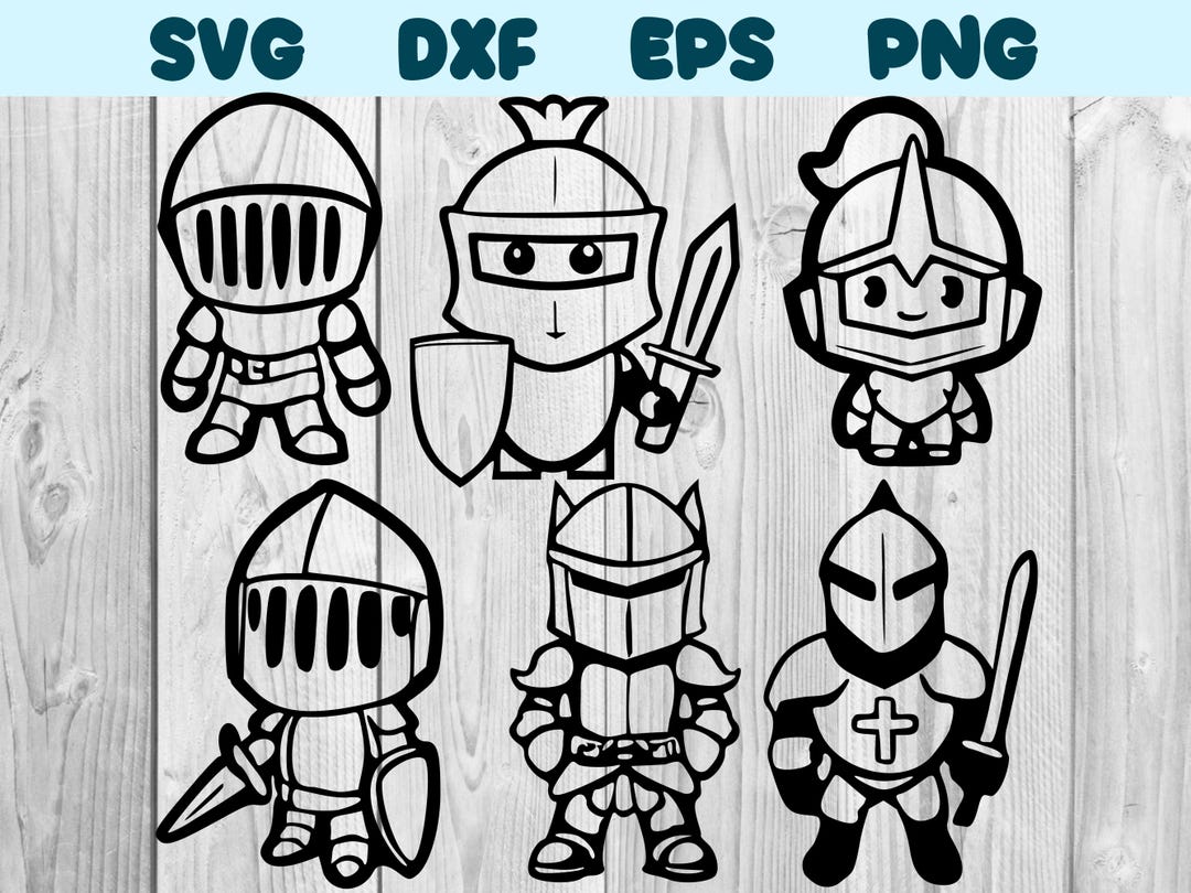 Knight Svg Cartoon Knight Png Cute Knight Clipart Cool Knight Vector ...