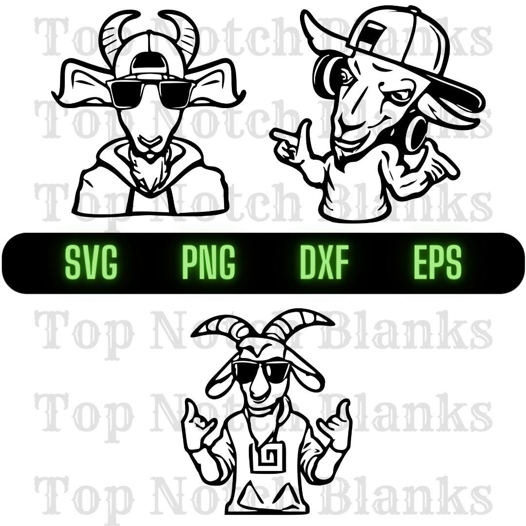 Hip-hop Goat Vector Clipart Bundle (svg, Png, Dxf, Eps) Commercial Use ...