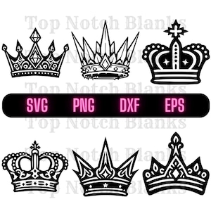 Royal Crown Clipart Bundle: Badass Crown Vector (svg, Png, Dxf, Eps ...