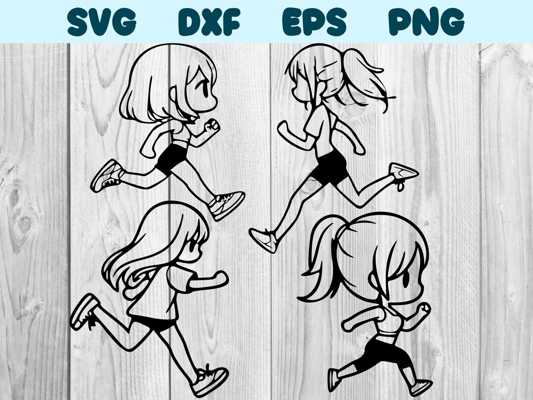 Running Girl Svg Girl Running Png Girl Runner Clipart Running Female ...
